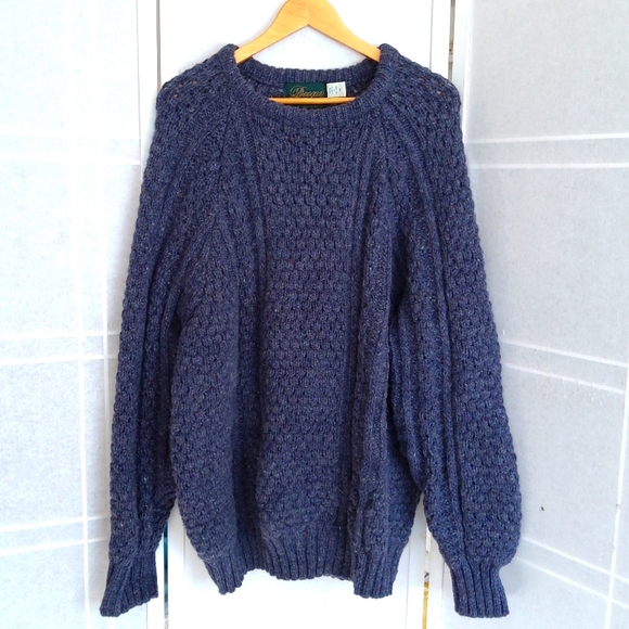 Vintage | Sweaters | Vintage Doogan Donegal Blue Heavy Knit Fisherman ...